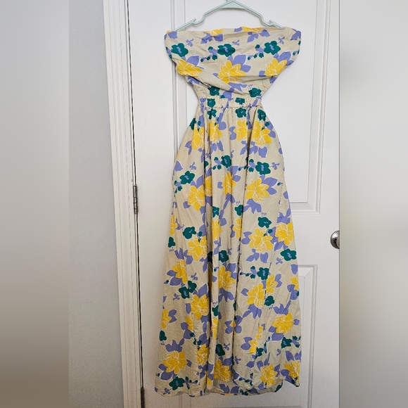 Petal & Pup | Dresses | Petal Pup Strapless Dress With Yellow And Blue ...